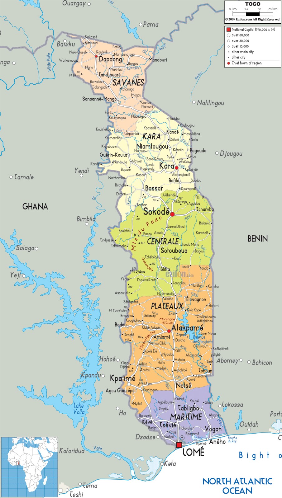 Mapas Geográficos de Togo