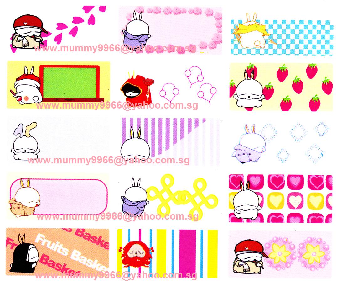 Name Sticker Mall 30x13mm: Waterproof Name Sticker 30x13mm SS03--MMrabbit