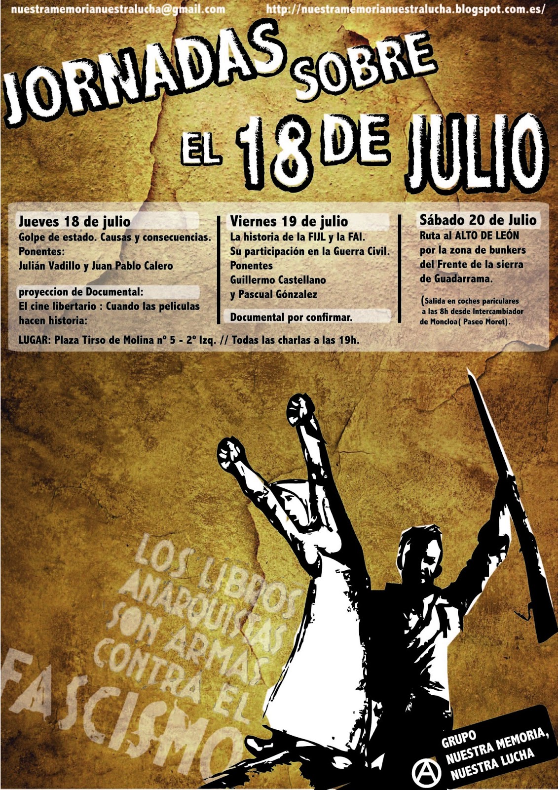 Jornadas Sobre El 18 De Julio ~ Nuestra Memoria Nuestra Lucha