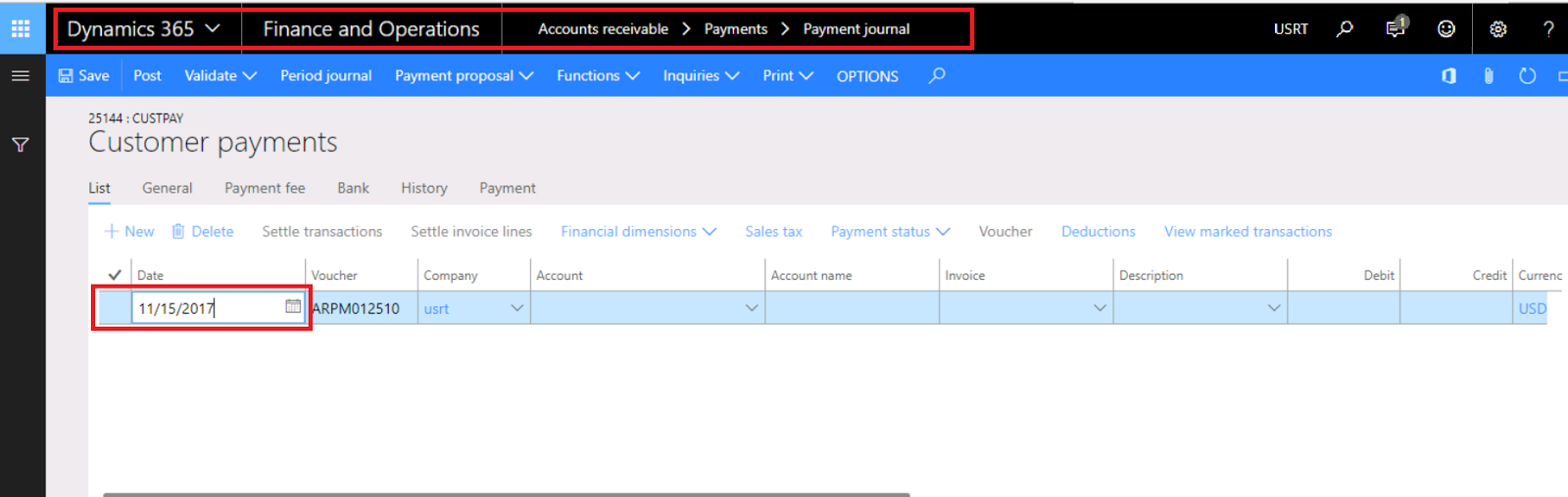 How to change session date and time in Dynamics 365?