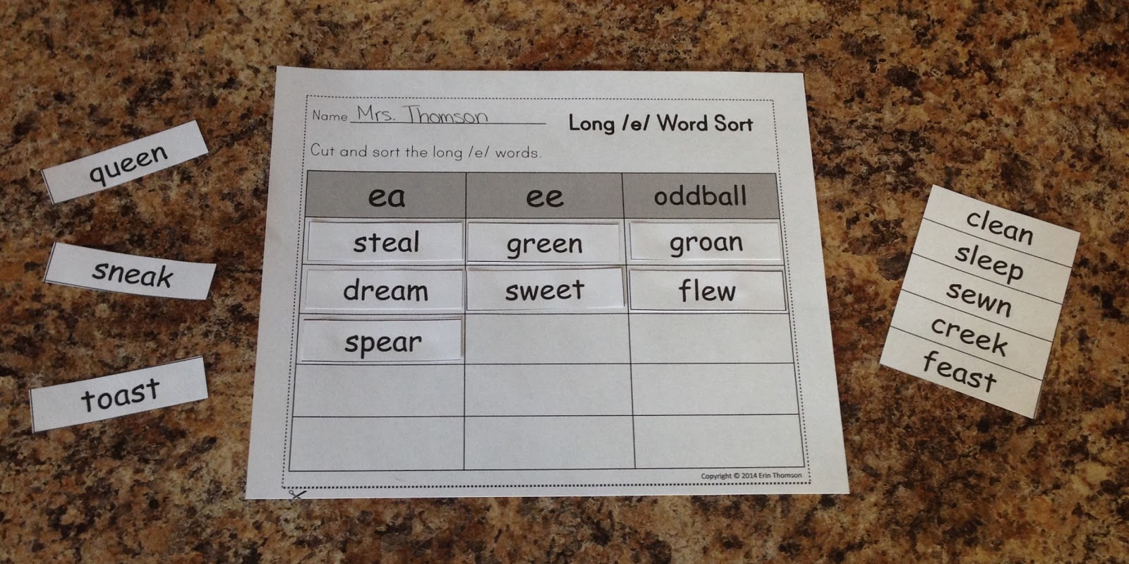 Mrs. Thomson's Primary Printables: Literacy