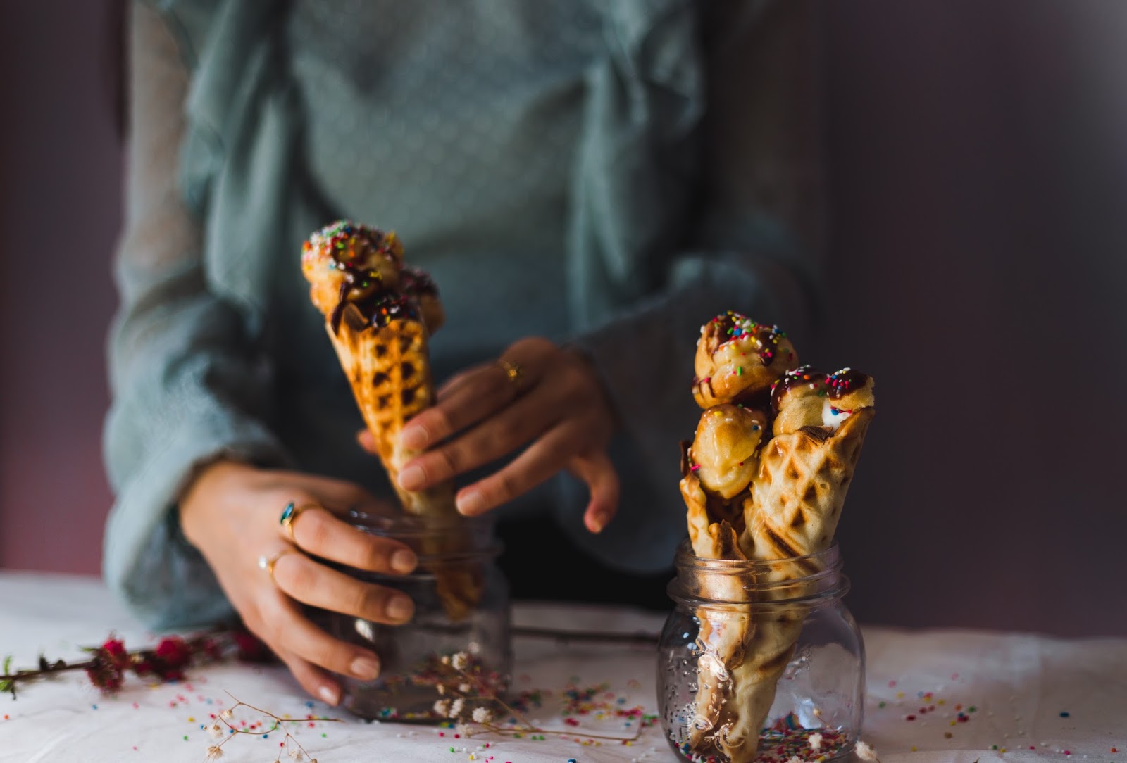 Bake | Profiteroles in an ice-cream cone x Art of π | OH MY DEER