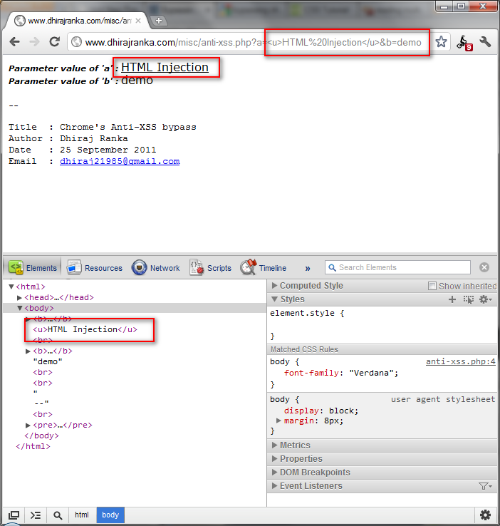 Hacking website- HTML Injection | 1769