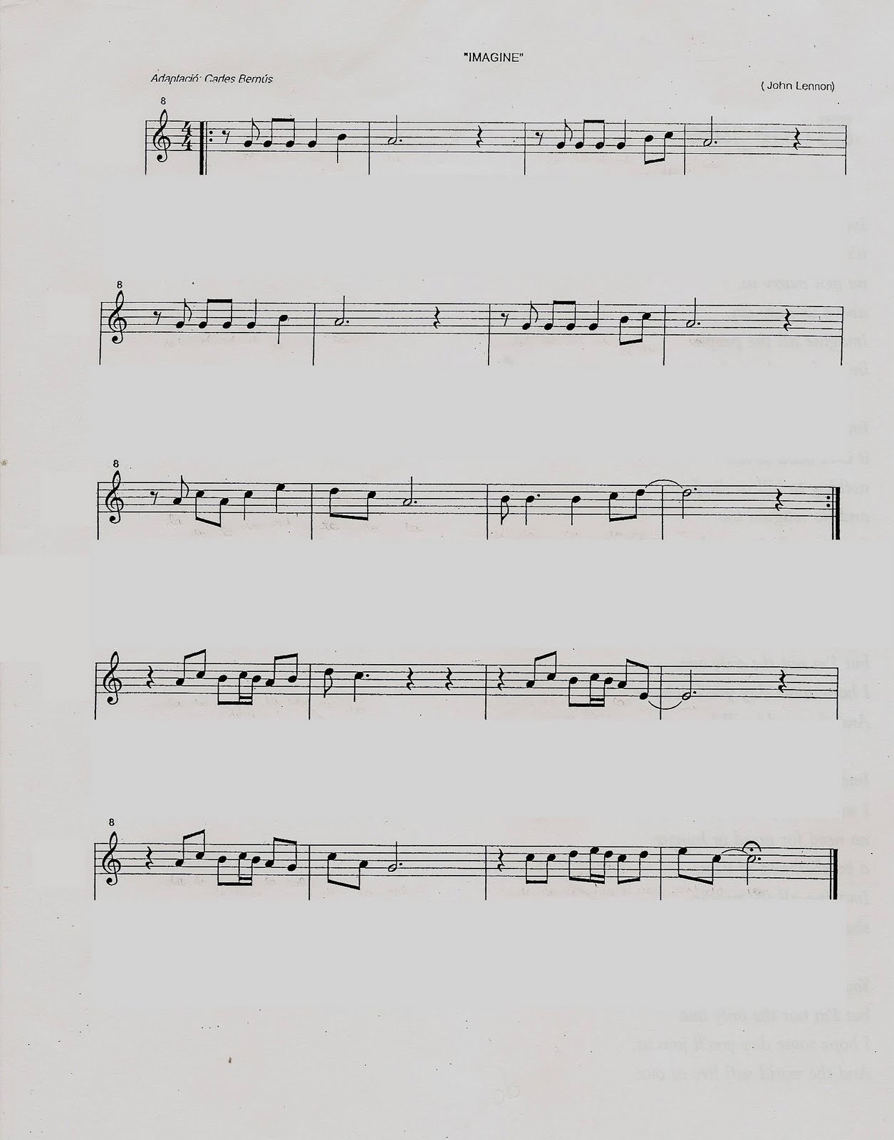 Aprendo Lengua Castellana: IMAGINE, de John Lennon