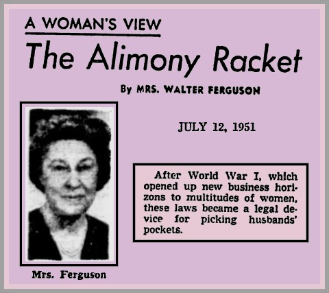 Unknown Gender History: “Alimony Hold-Ups”: A Woman’s View in 1951