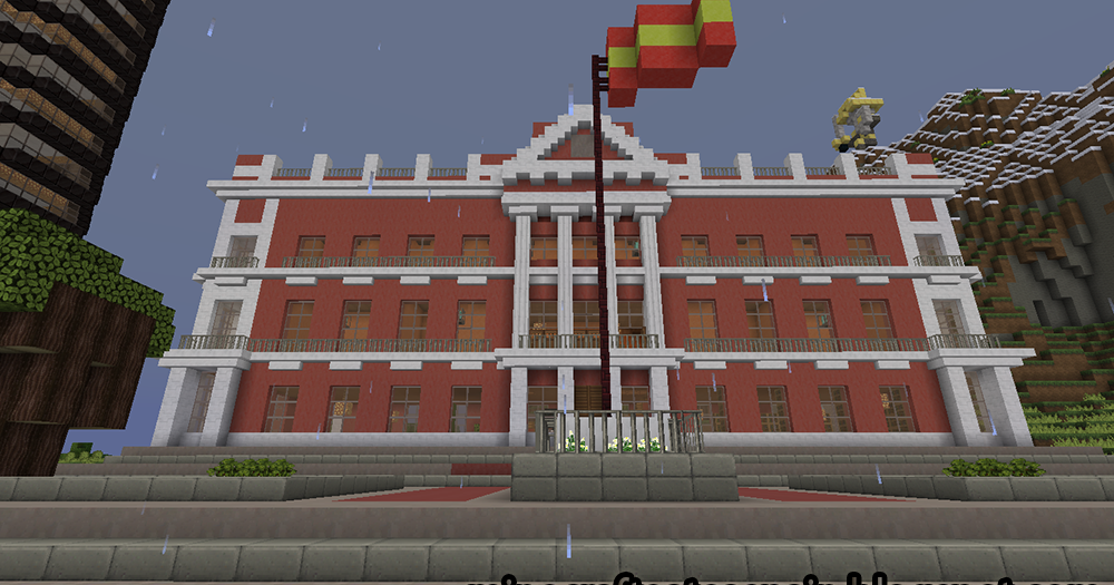 Réplica de Minecraft del Ayuntamiento de Murcia, España.