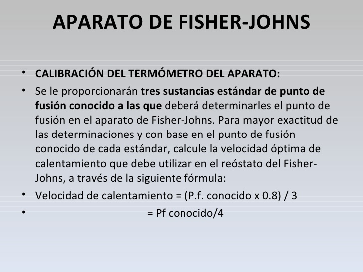Punto de fusión por el método de Fisher-Johns
