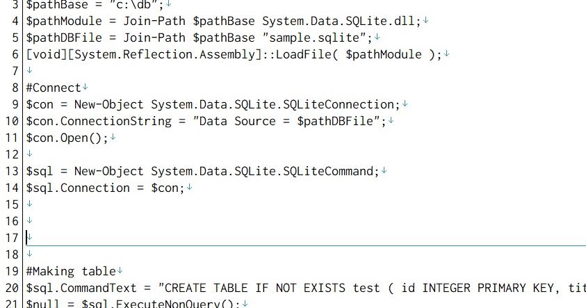 ウェブに残したもの: powershellでSQLiteの接続とかINSERTとか
