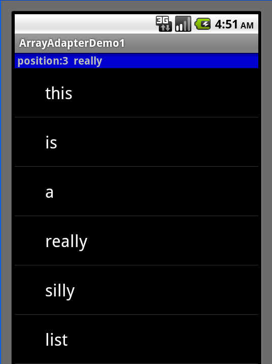 Android: Creating a ListView populated with array. Android: Creating a ListView populated with array.