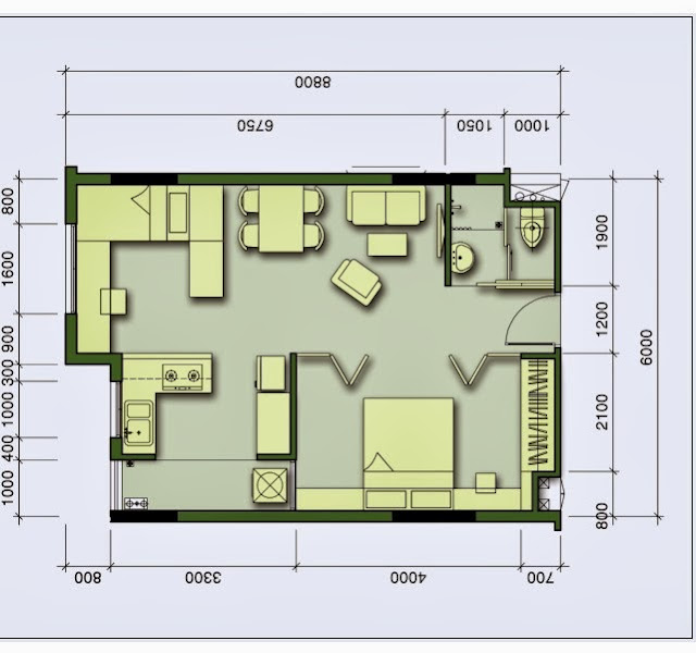Thiết Kế Căn Hộ Ehome 3 - 47m2 đến 52m2 - 2 Phòng Ngủ - hoang anh an ...
