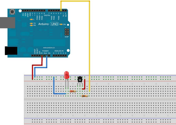 labwire: How to use Transistor switch with Arduino