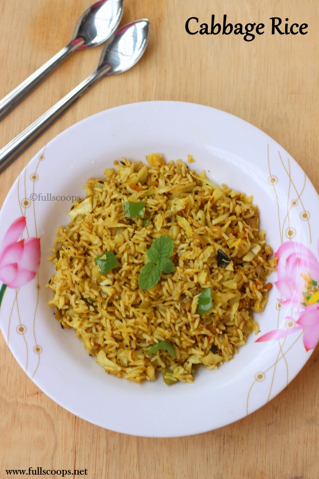 Cabbage Rice ~ Full Scoops - A food blog with easy,simple & tasty recipes!