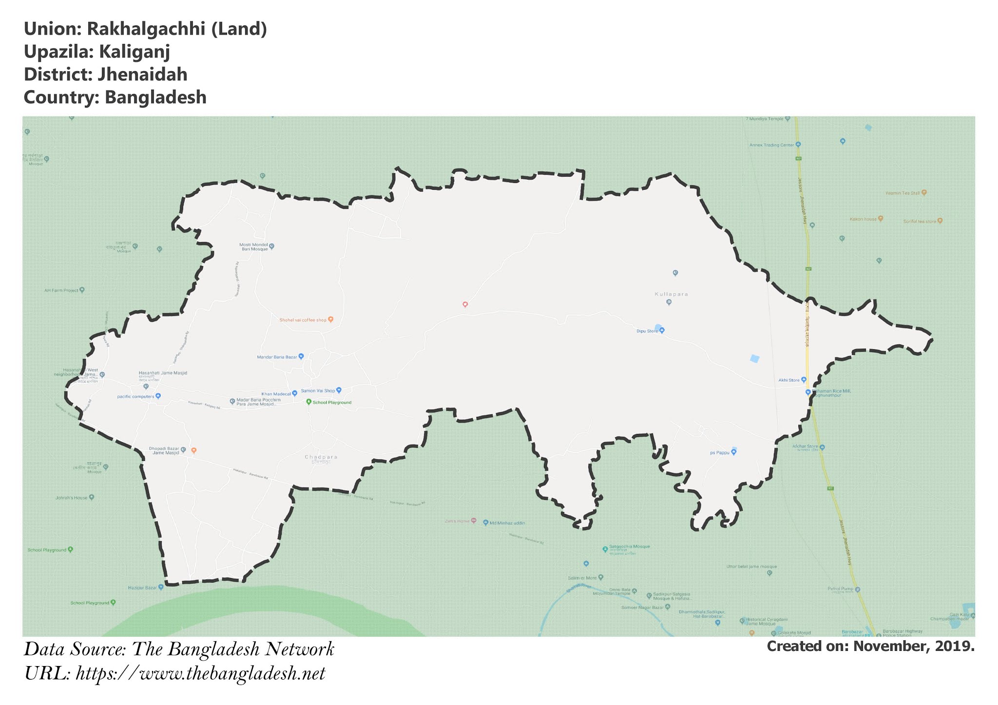 Rakhalgachhi Union, Jhenaidah