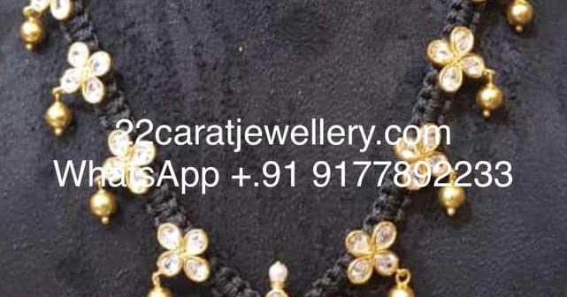 Black Thread Pretty 925 Silver Necklaces - Jewellery Designs