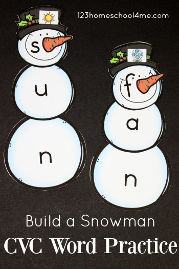 FREE Build a Snowman CVC Words Practice | Living Life Intentionally ...