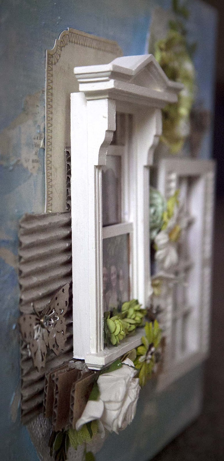 Creative Mayhem: Windows in the Sky - Canvas using doll house window boxes