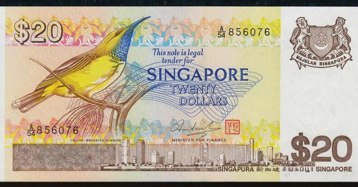 Singapore 20 Dollars banknote Bird Series|World Banknotes & Coins ...