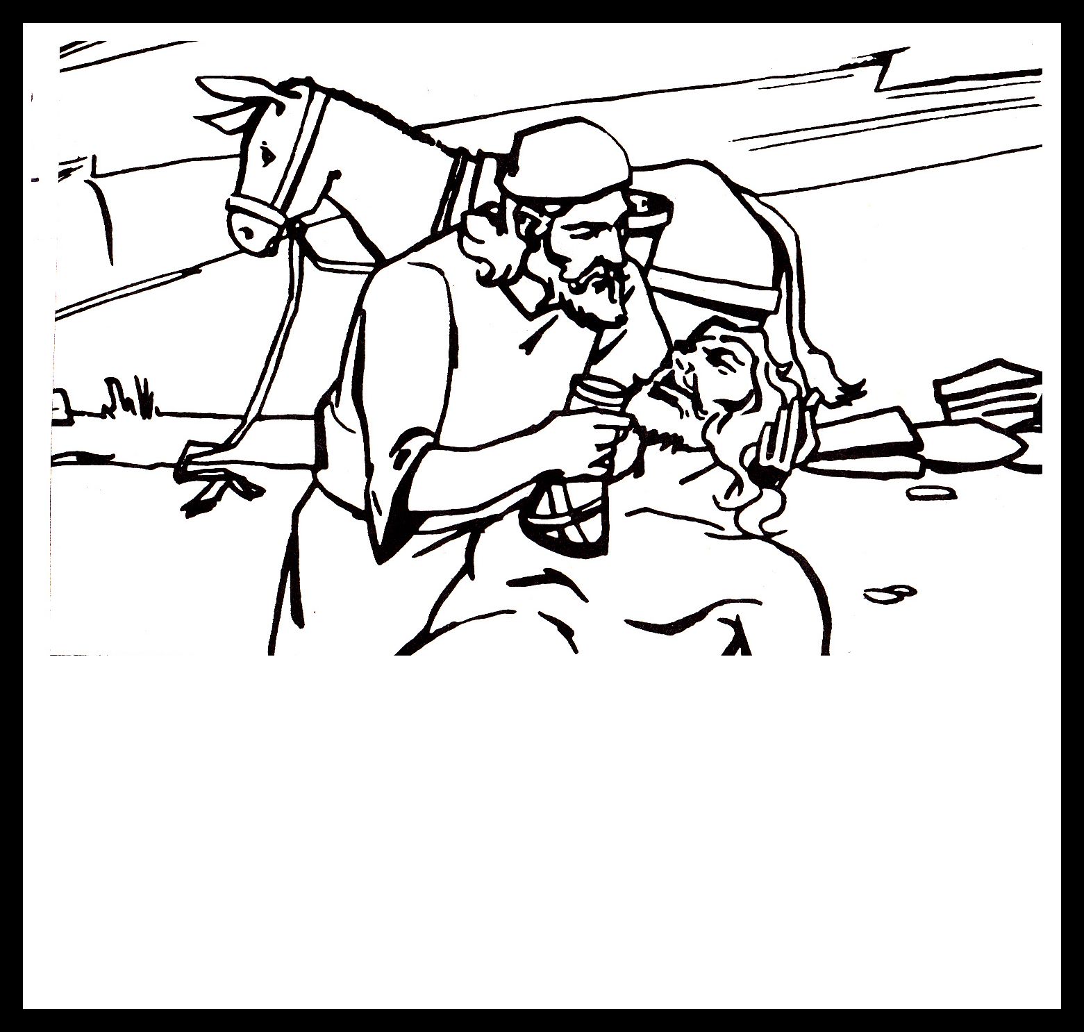 Good Samaritan Story Coloring Page Sketch Coloring Page