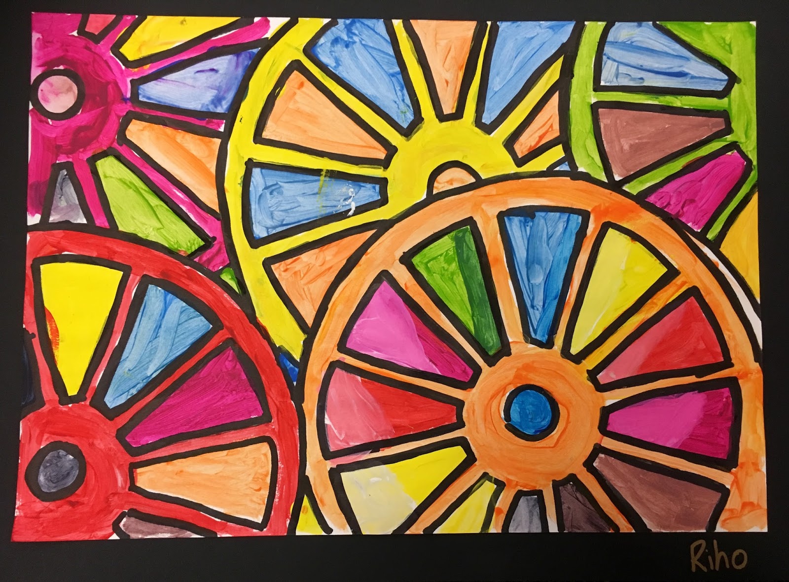 Art with Mrs Baker: Wheels of Change painting