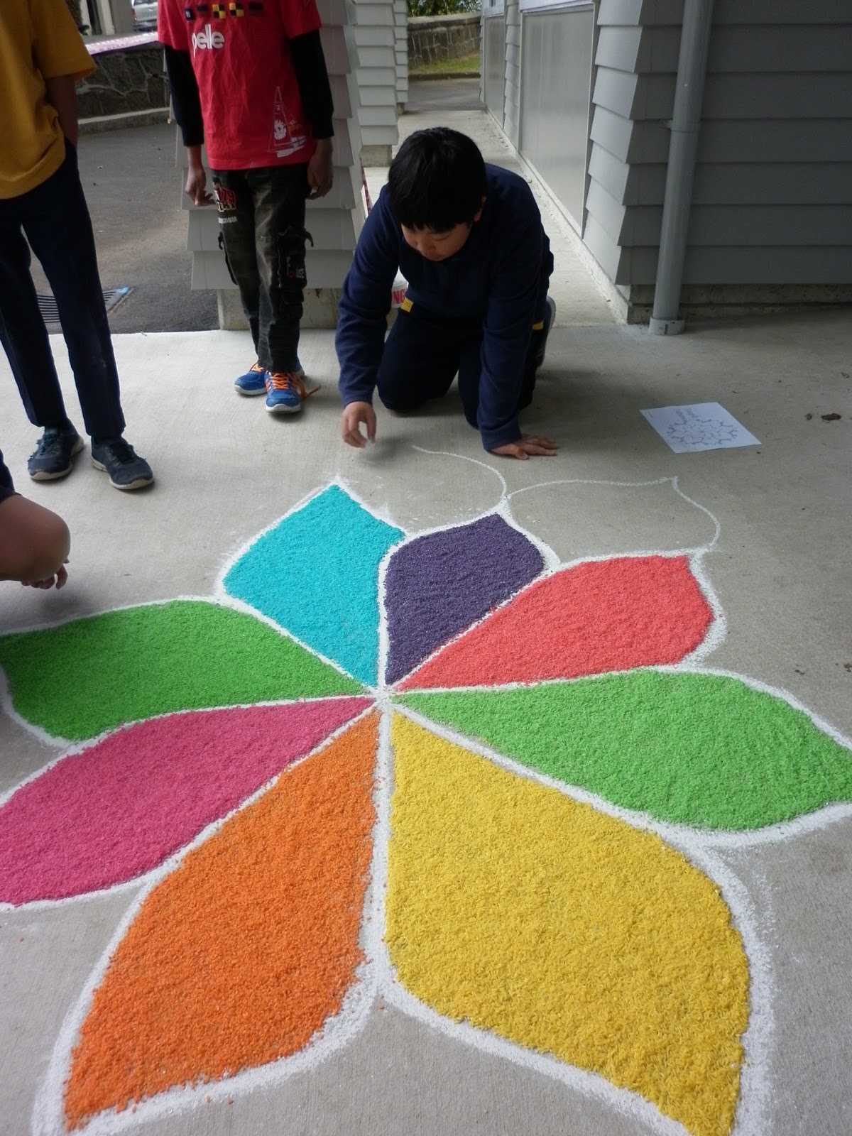 ESOL: Our Rangoli Pattern with coloured rice