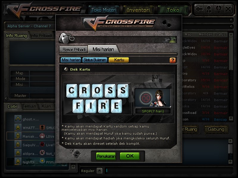 repair your life: CF - My Char id