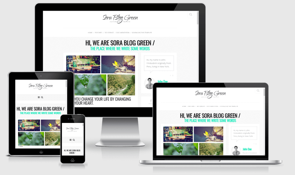 Sora Blog Green - Responsive Blogger Template