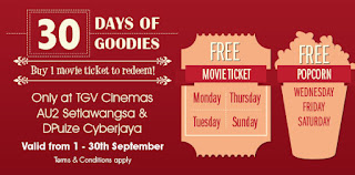 BestLah: TGV Cinemas - FREE Movie Ticket Or Popcorn Set (1 - 30 Sept)
