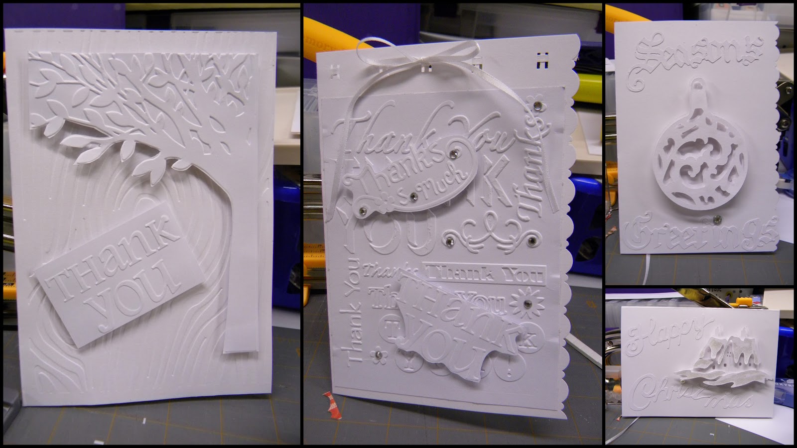 Sapphire Stitching's Stitchins: Recycled card front cards and other swaps