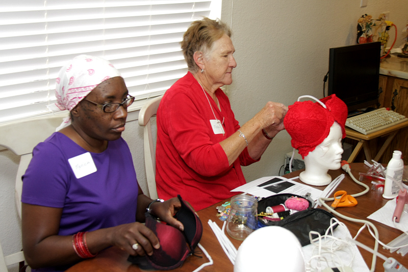 Carla's blog: Red Hatters Create Red Bra Hats