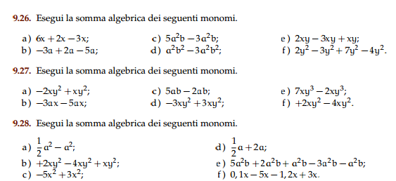 Matematica per le prime classi IPSEOA: Monomi e polinomi