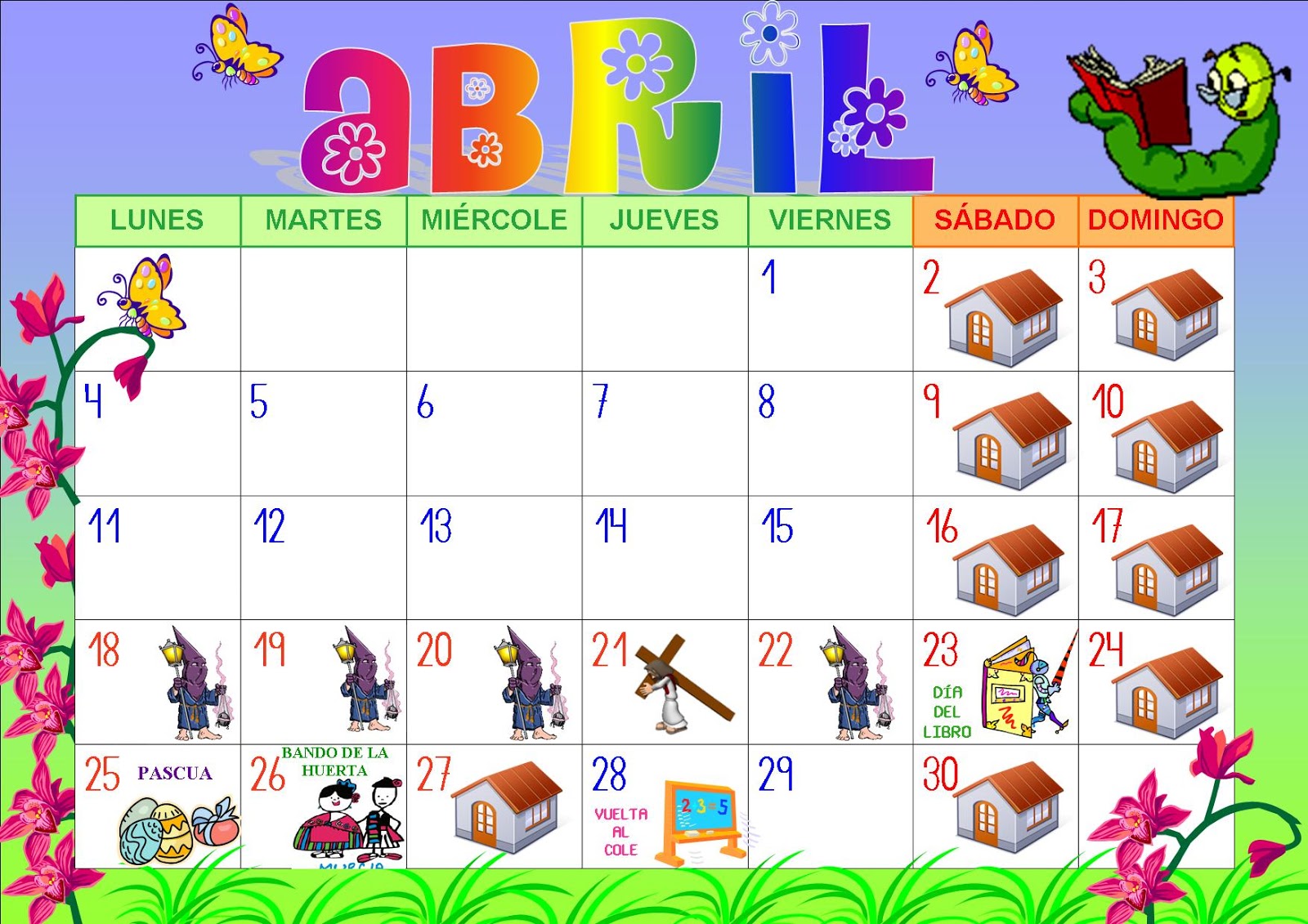 Juani maestra infantil: Calendario ABRIL