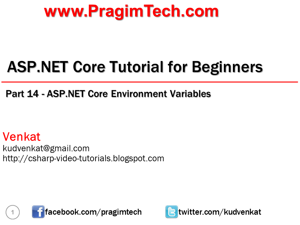 Sql Server Net And C Video Tutorial Aspnet Core Environment Variables Slides