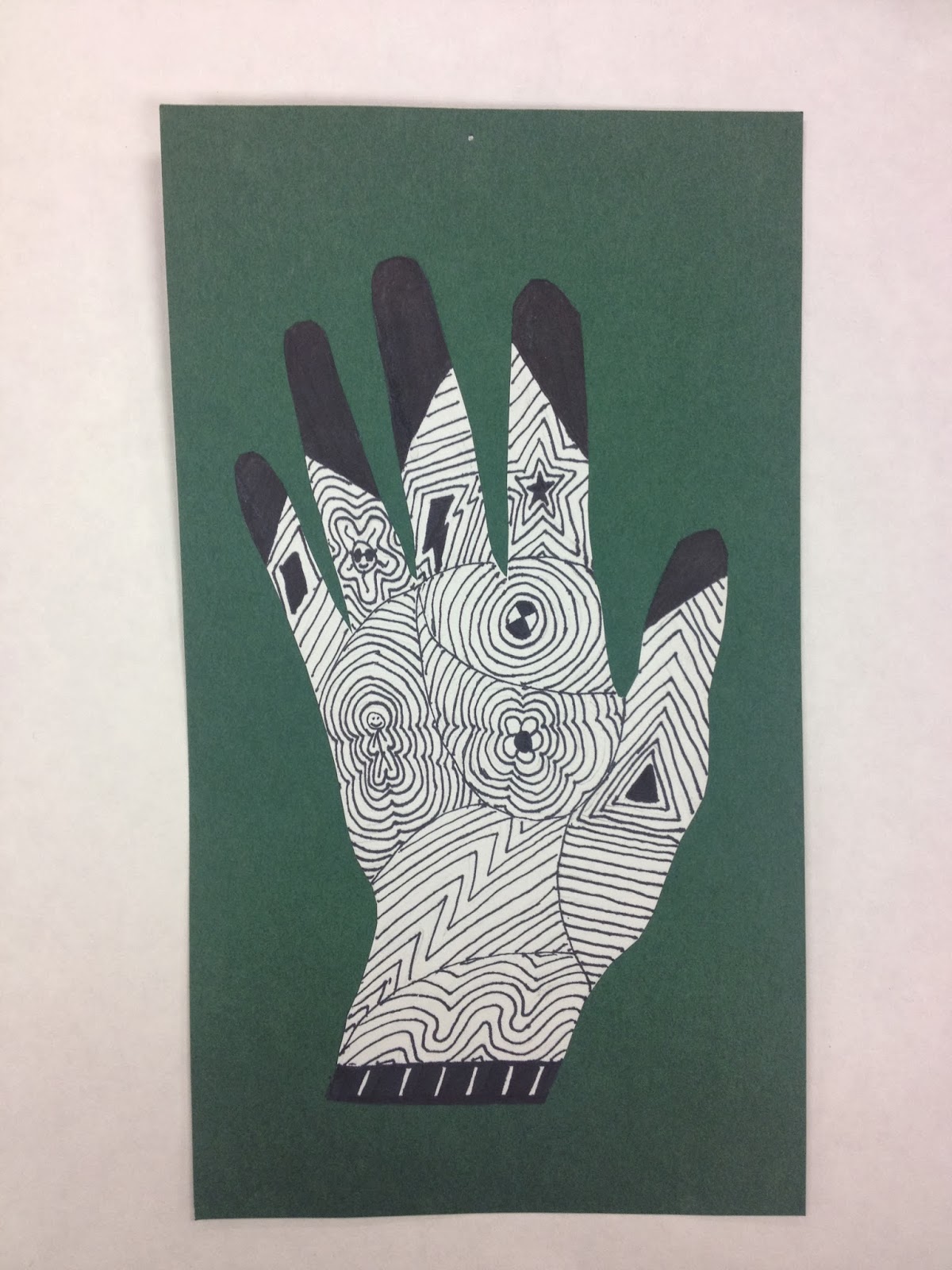 6th Grade Art: Textured Hands: Inspired by Burton Pipe Gloves