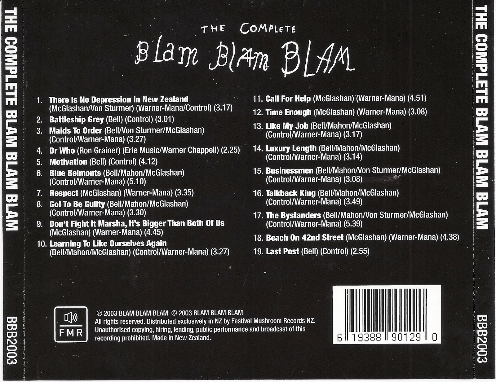 BlogRoddus: Blam Blam Blam - The Complete Blam Blam Blam (New Zealand 2003)