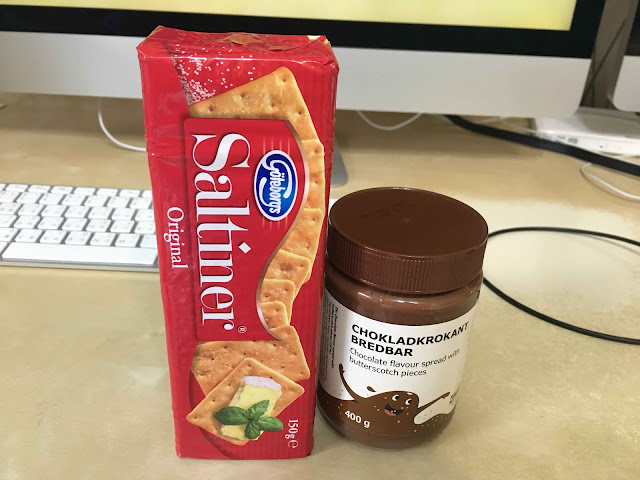 HO's市調: IKEA超好吃的奶油比利時巧克力醬，搭配saltiner蘇打餅剛剛好～