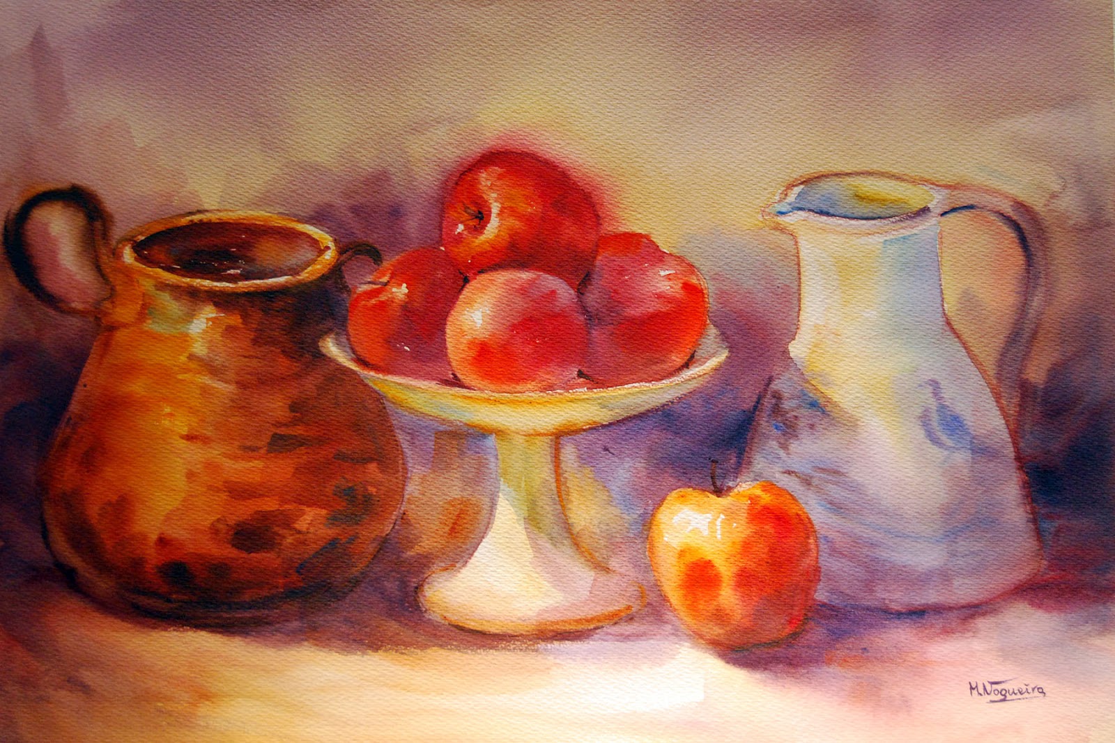 Mercè Nogueira: BODEGON (acuarela 50x70)