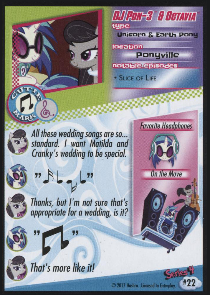 My Little Pony DJ Pon-3 & Octavia Series 4 Trading Card | MLP Merch