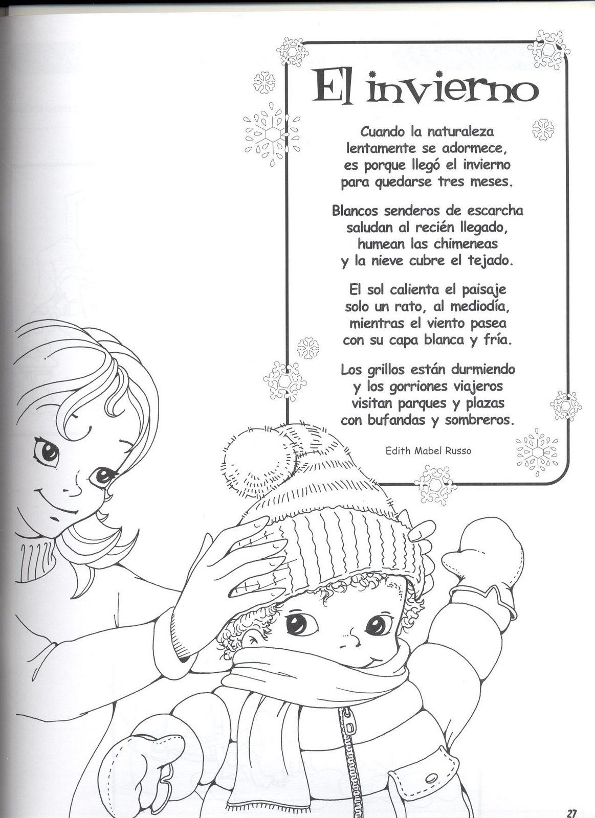 Fichas para primaria: Poema del invierno