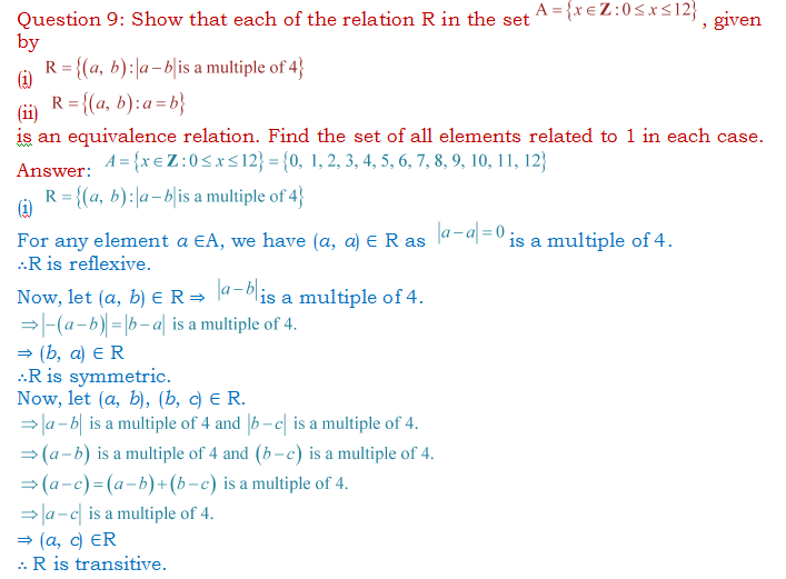 Show That Each Of The Relation R In The Set Ncert Solutions Cbse Sample Papers And Syllabus