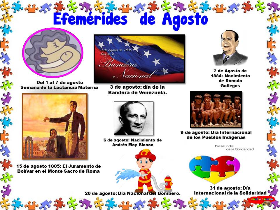 EFEMÉRIDES DEL MES DE AGOSTO EFEMÉRIDES DEL MES DE AGOSTO