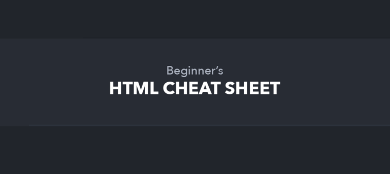 HTML Cheat Sheet for Beginners - #infographic