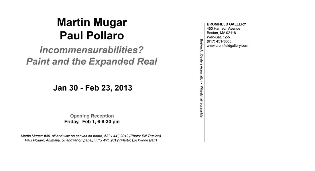 Painting: Mugar and Pollaro at the Bromfield, Boston Jan 30-Feb 23