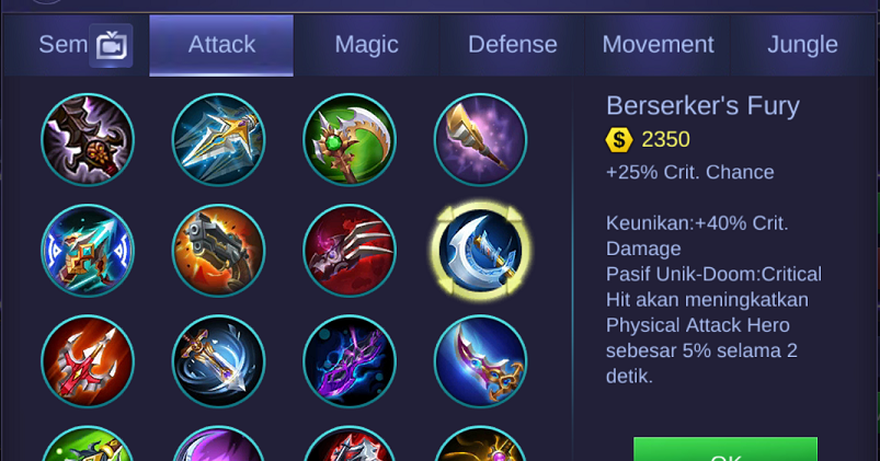 Berserker's Fury, Item Dengan Critical Damage Terbesar - Tutorial Item ...