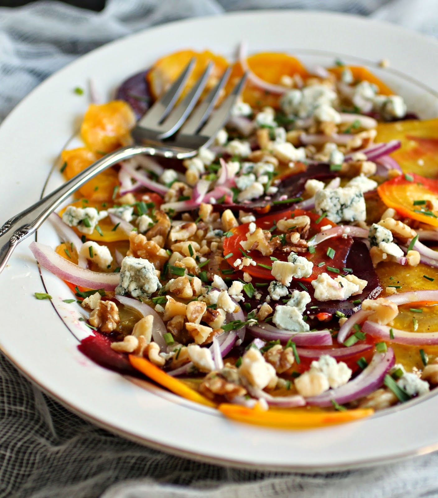 Hungry Couple: Beautiful Beet Salad with Walnuts & Gorgonzola
