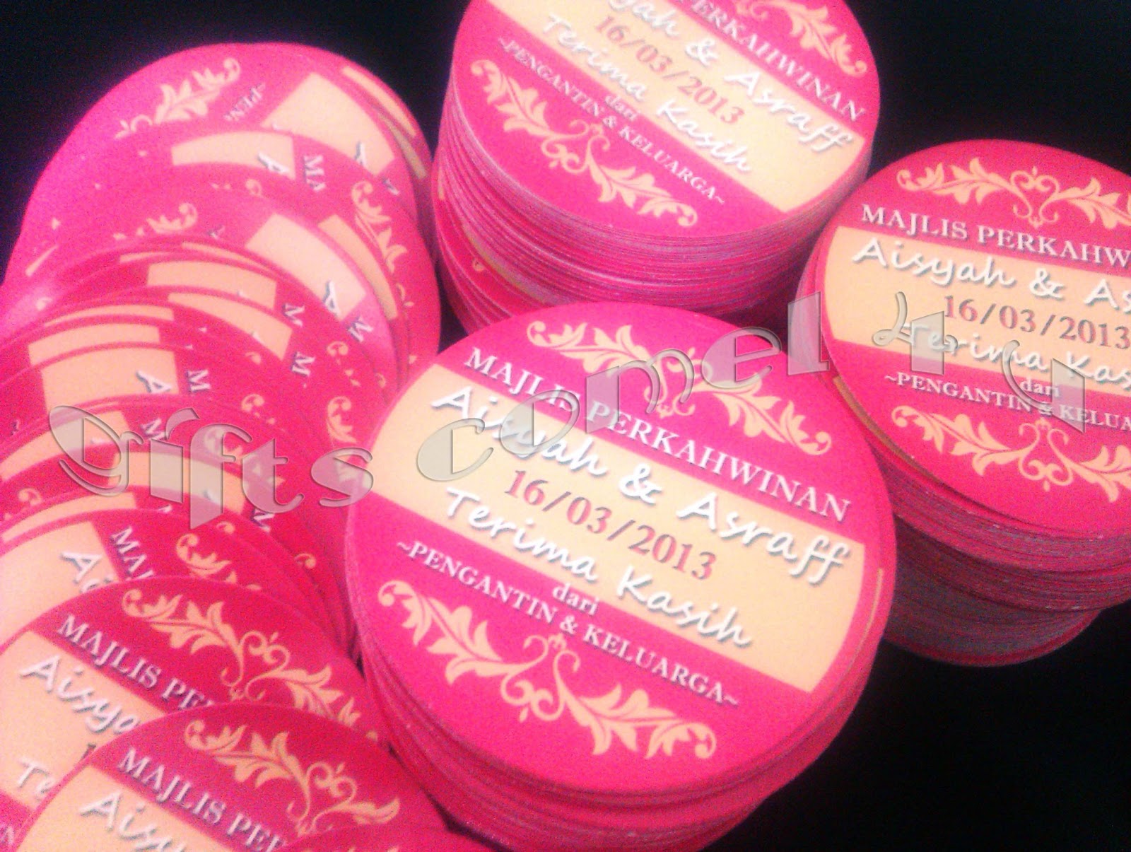 Gifts Comel 4 U: Ordered by Aisyah & Asraff : Wedding Guestbook & Sticker