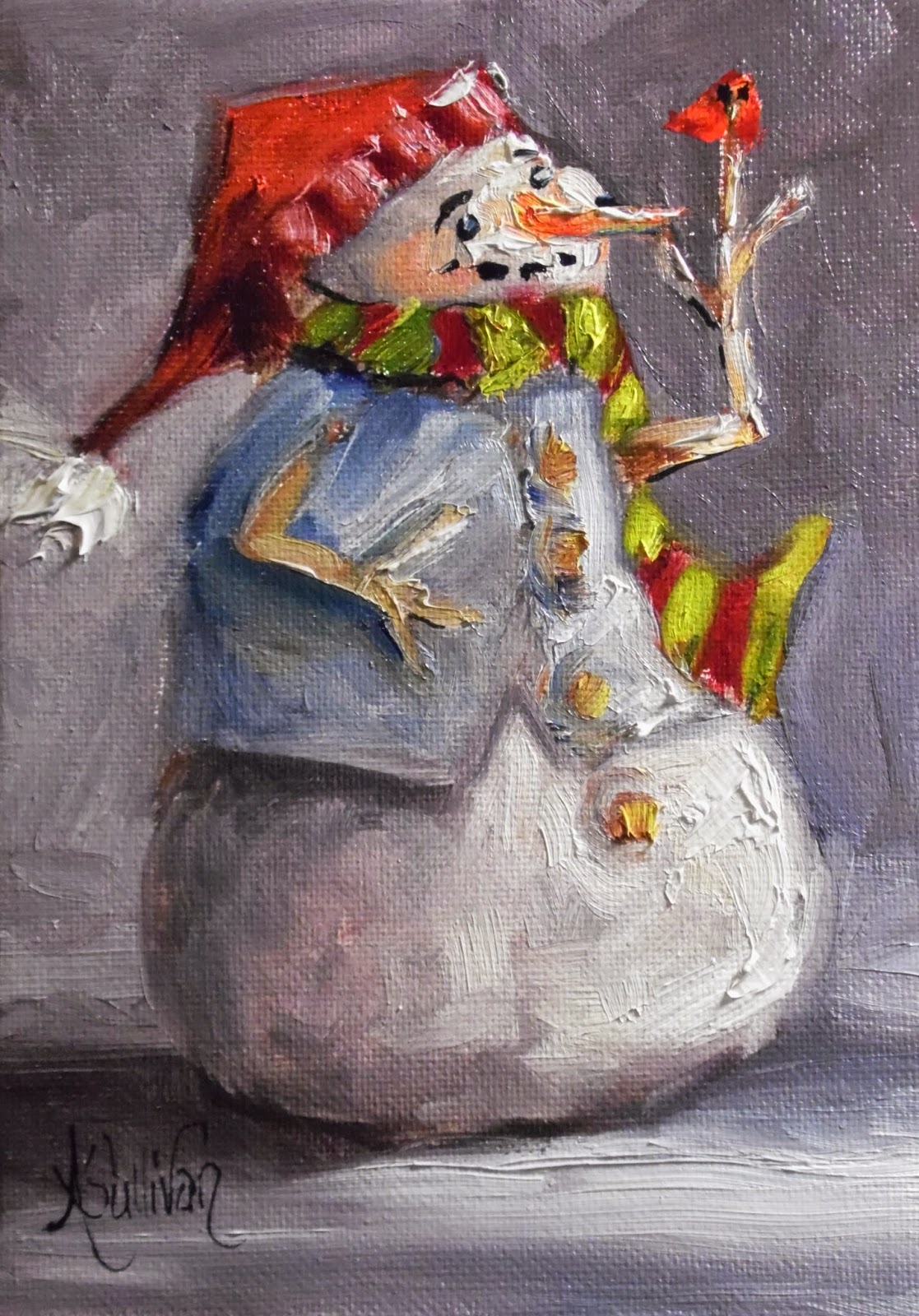 THROUGH THE EYES OF AN ARTIST: A Snowman's Heart snowman painting by ...