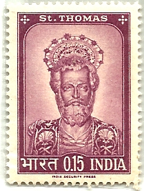 My Stamps of India: 1964, St.Thomas India 15nP. Reddish Purple MN H