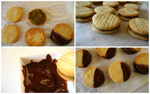 Home Cooking In Montana: Amadeus Cookies... with pistachio/almond filling.