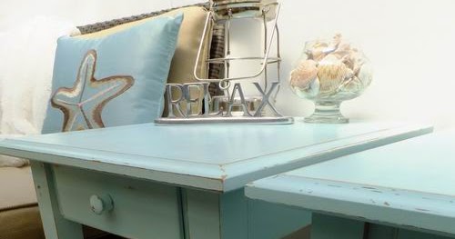 4 the love of wood: FLORENCE BEACH TIME - aqua side tables