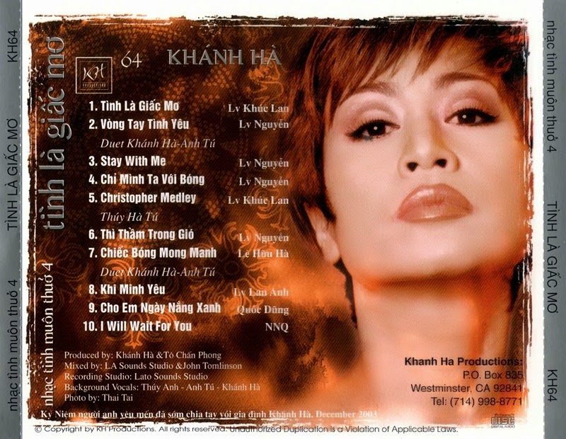 Khánh Hà CD 64 - Nhạc Tình Muôn Thuở 4 (Tình Là Giấc Mơ ) (2003) (CD Kỷ ...